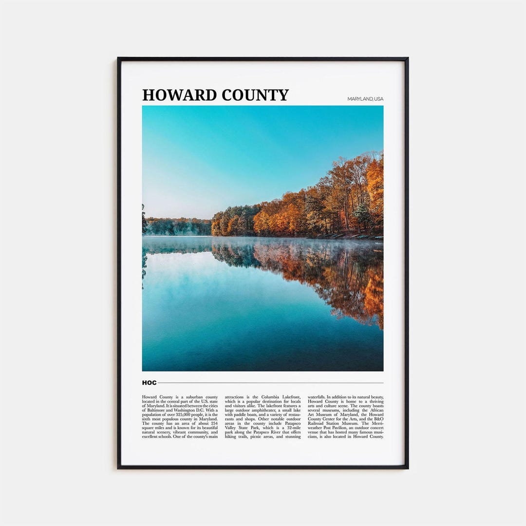 Howard County Travel Poster, Howard County Wall Art, Howard County ...