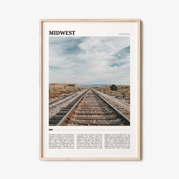 Midwest United States Map Wall Art - Etsy