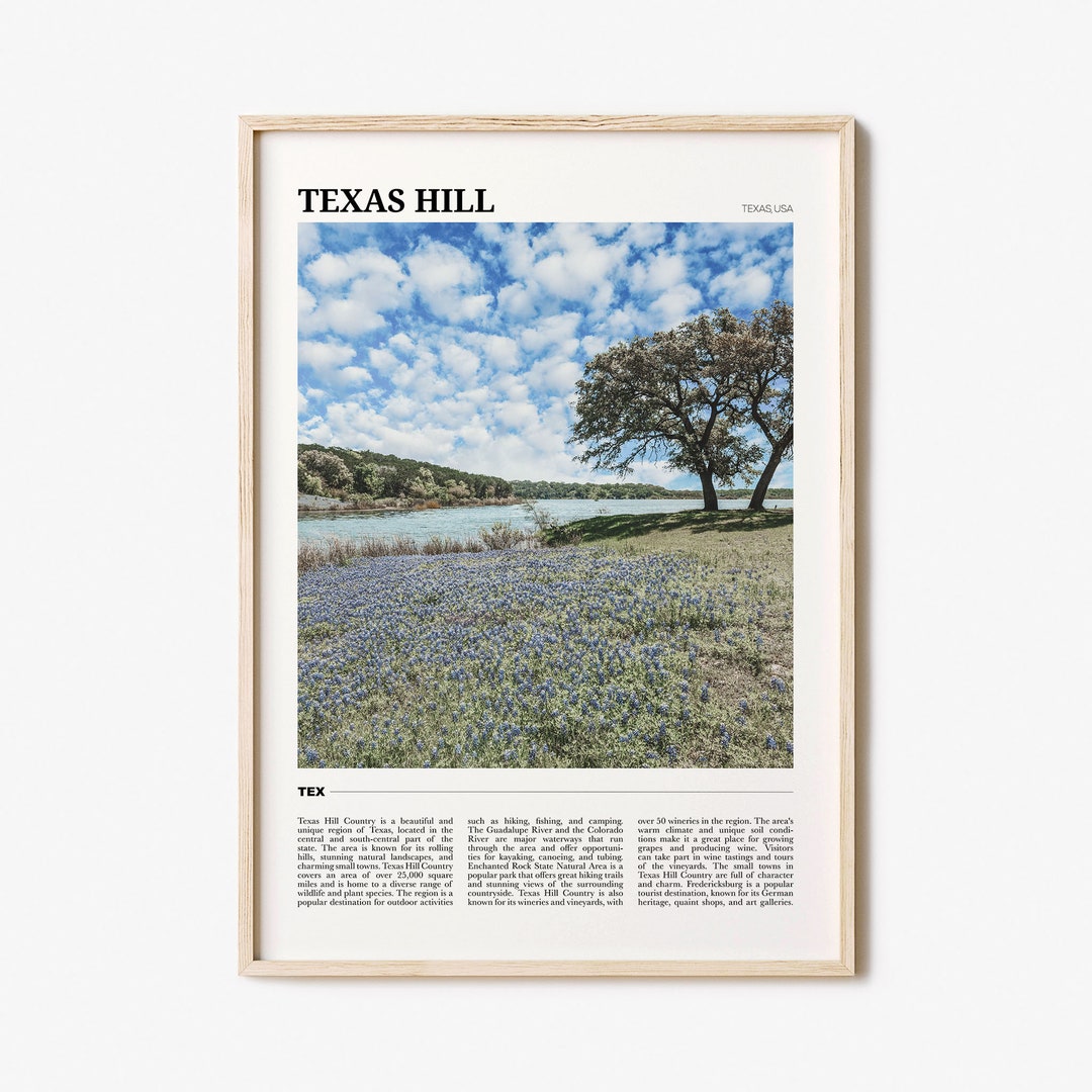 Texas Hill Travel Poster, Texas Hill Wall Art, Texas Hill Poster Print ...