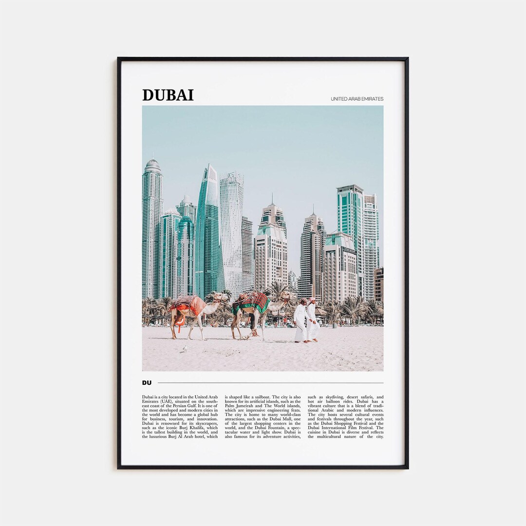 Dubai Travel Poster, Dubai Wall Art, Dubai Poster Print, Dubai Photo ...