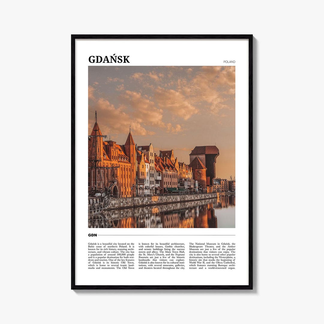 Gdansk Travel Poster, Gdansk Wall Art, Gdansk Poster Print, Gdansk Photo, Gdansk Decor, Poland ...