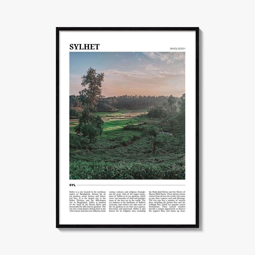 Sylhet Bangladesh Travel Poster: Vibrant Wall Art Print - Etsy