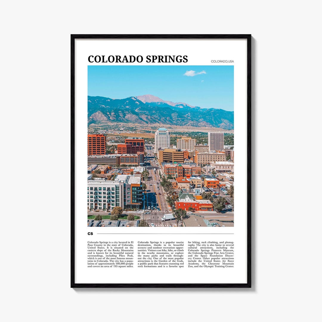 Colorado Springs Travel Poster, Colorado Springs Wall Art, Colorado ...