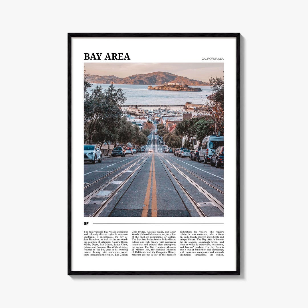 Bay Area Travel Poster No 2, San Francisco Bay Area Wall Art, San ...