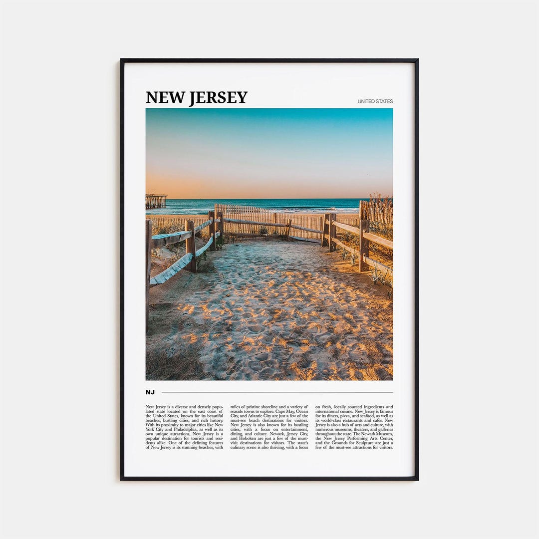 New Jersey Travel Poster No 2, New Jersey Wall Art, New Jersey Poster ...
