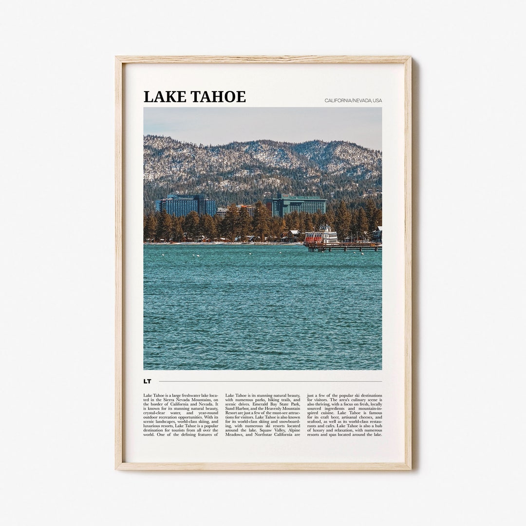 Lake Tahoe Travel Poster No 2 Lake Tahoe Wall Art Lake Tahoe - Etsy