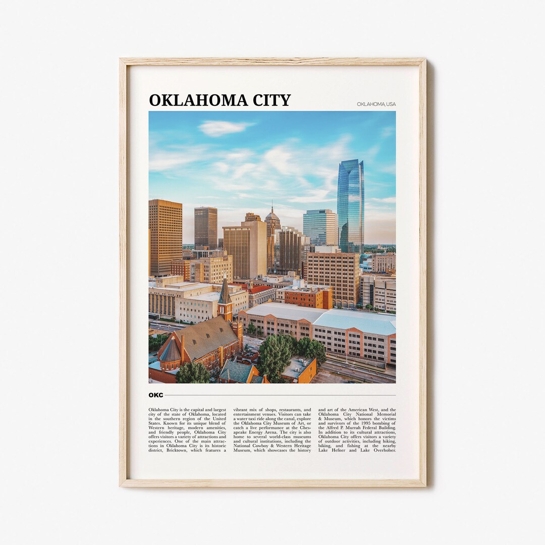 Oklahoma City Travel Poster No 1, Oklahoma City Wall Art, Oklahoma City ...