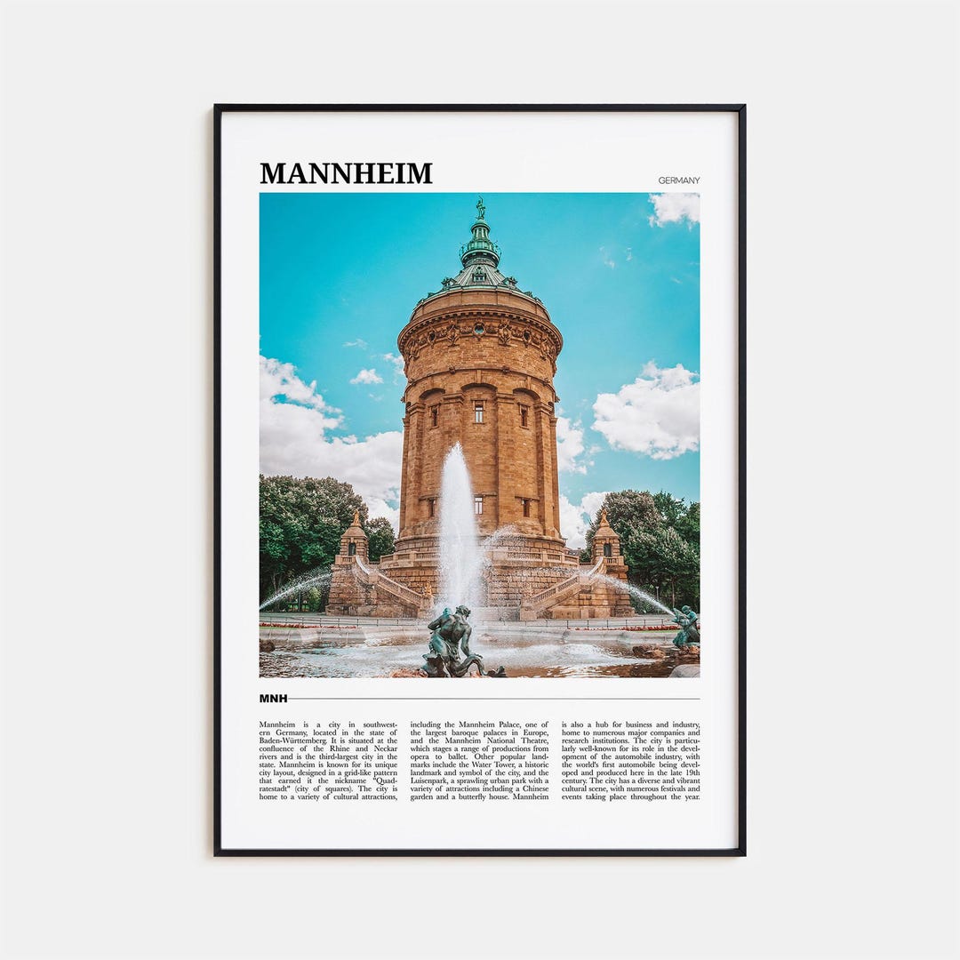 Mannheim Travel Poster, Mannheim Wall Art, Mannheim Poster Print ...