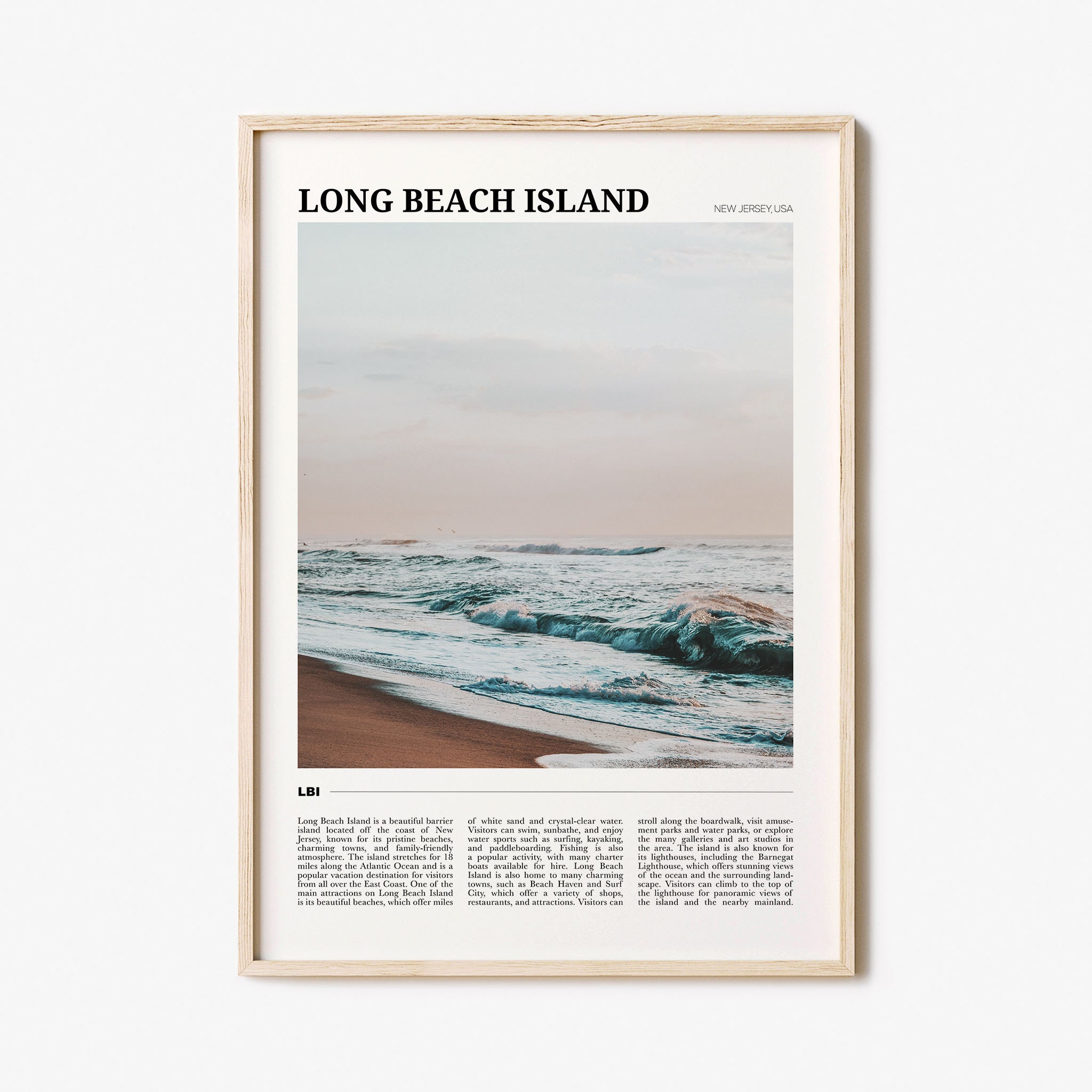 Long Beach Island Travel Poster No 1, Long Beach Island Wall Art, Long ...