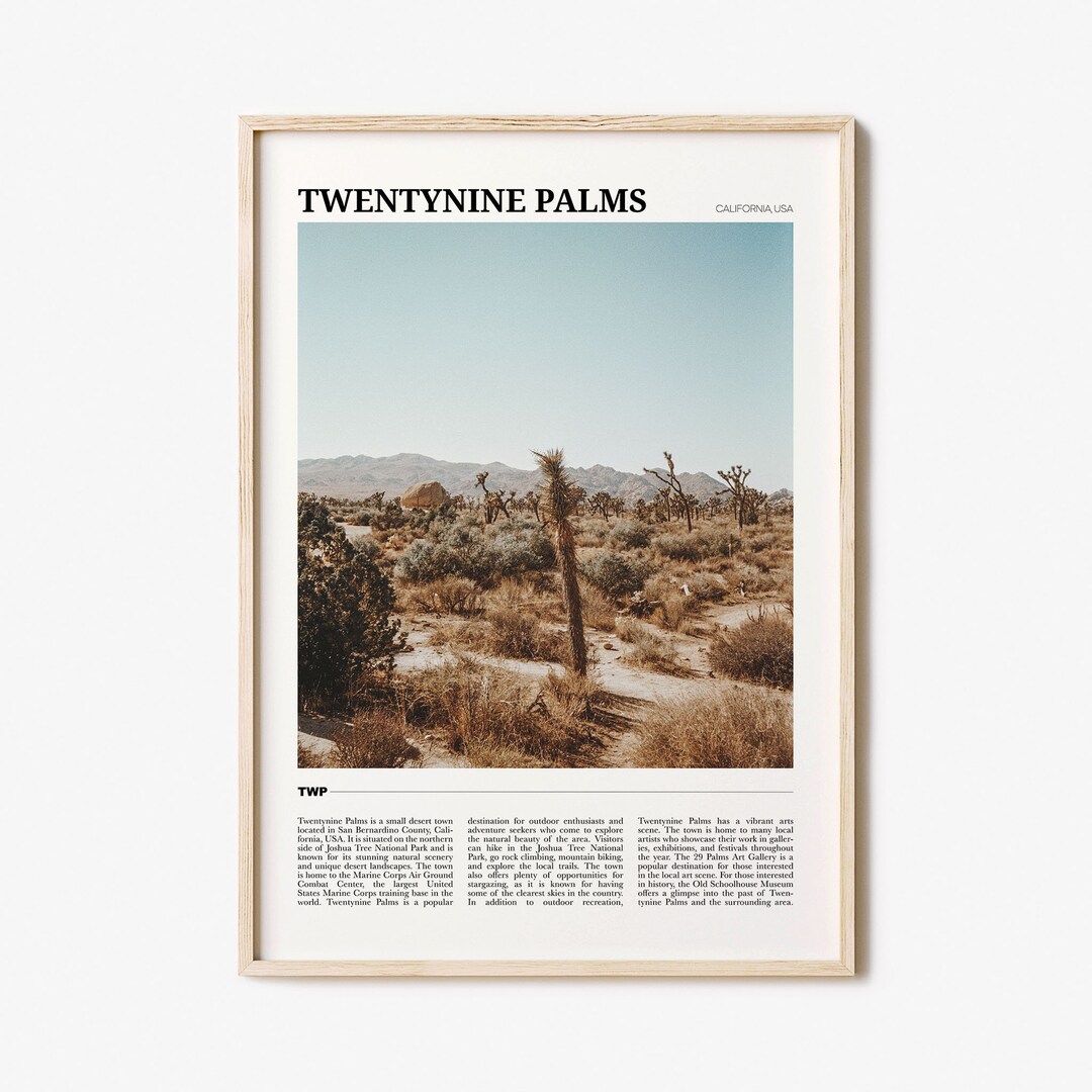 Twentynine Palms Travel Poster, Twentynine Palms Wall Art, Twentynine ...