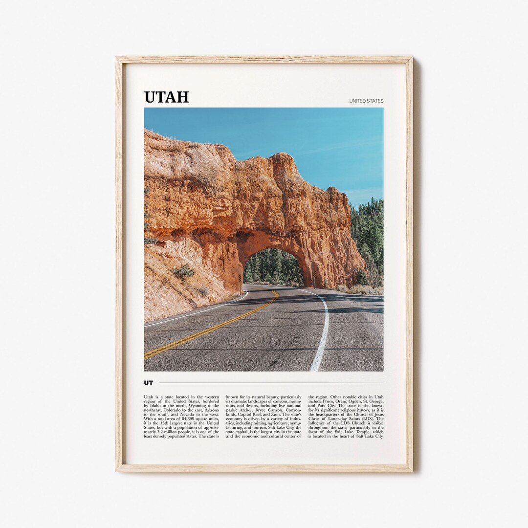 Utah Travel Poster No 2, Utah Wall Art, Utah Poster Print, Utah Photo ...