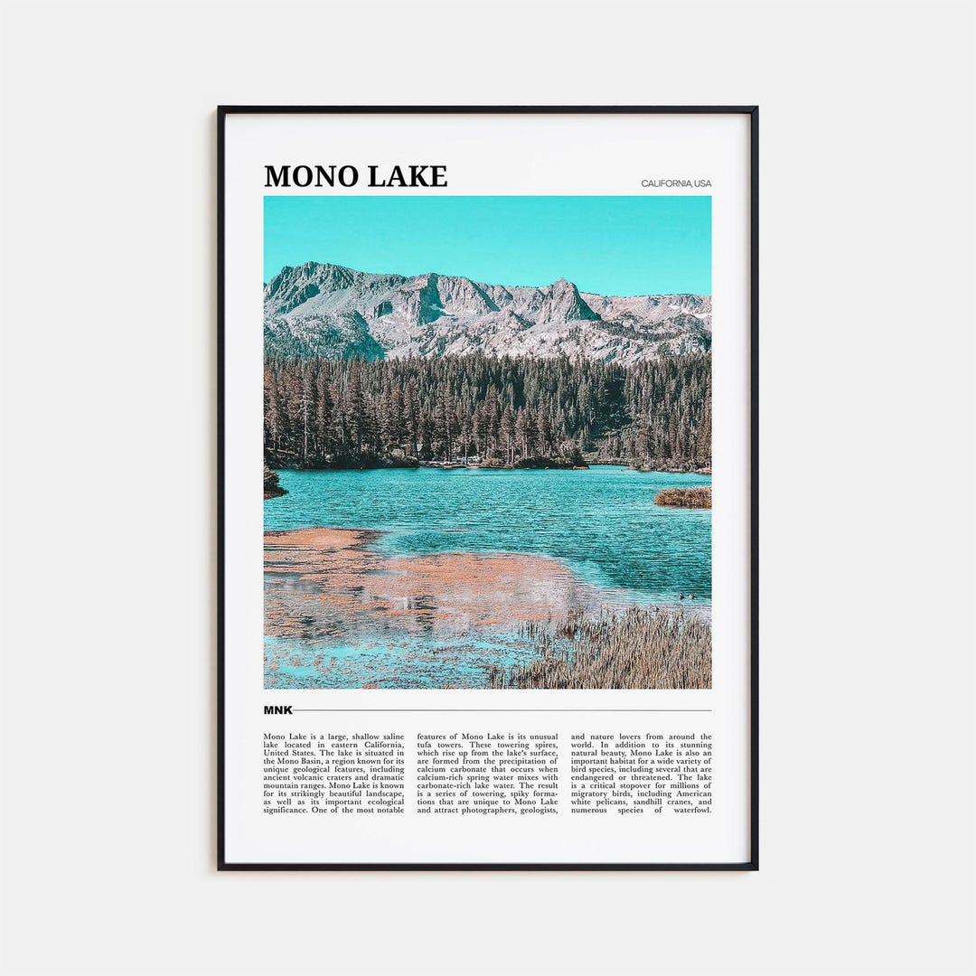 Mono Lake Travel Poster, Mono Lake Wall Art, Mono Lake Poster Print ...