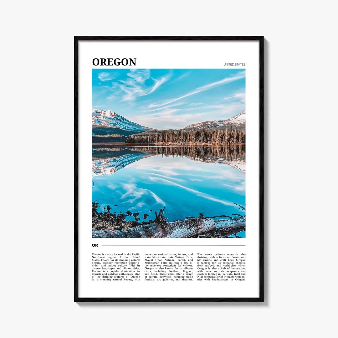 Oregon Travel Poster No 2, Oregon Wall Art, Oregon Poster Print, Oregon ...