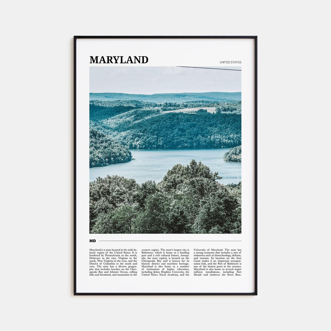Maryland Travel Poster, Maryland Wall Art, Maryland Poster Print ...