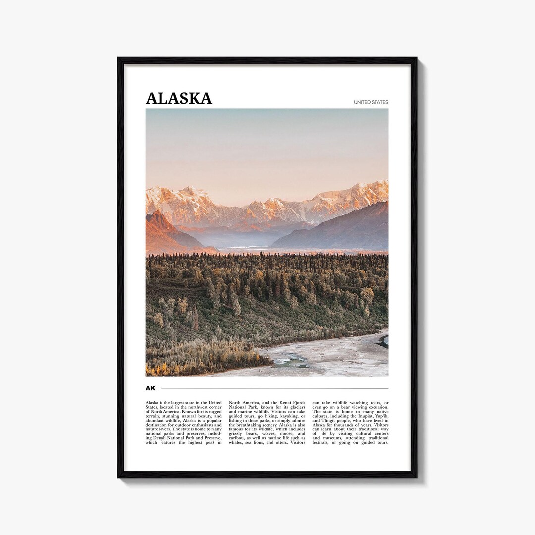 Alaska Travel Poster No 2, Alaska Wall Art, Alaska Poster Print, Alaska ...