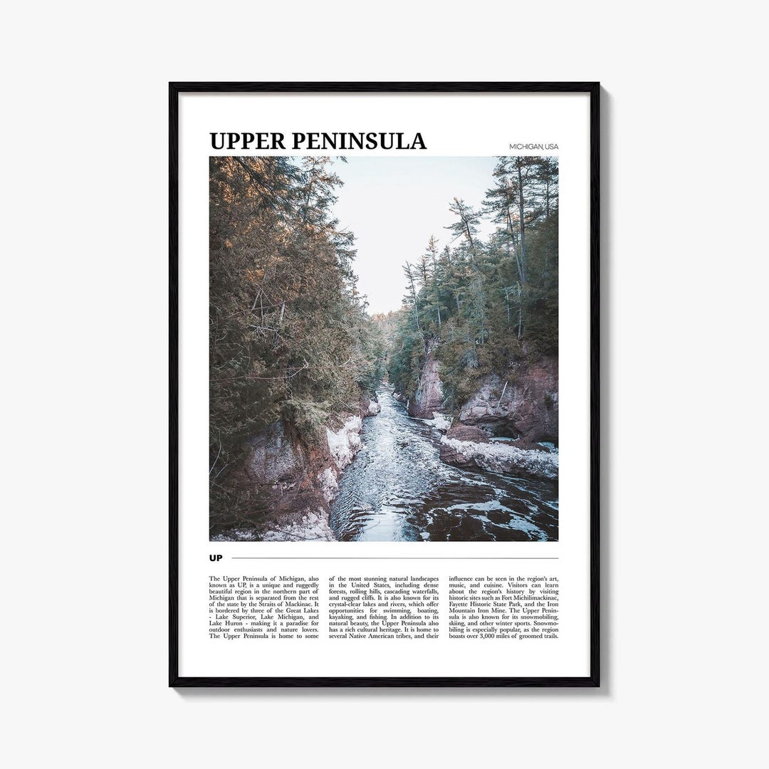 Upper Peninsula Travel Poster, Upper Peninsula Wall Art, Upper ...