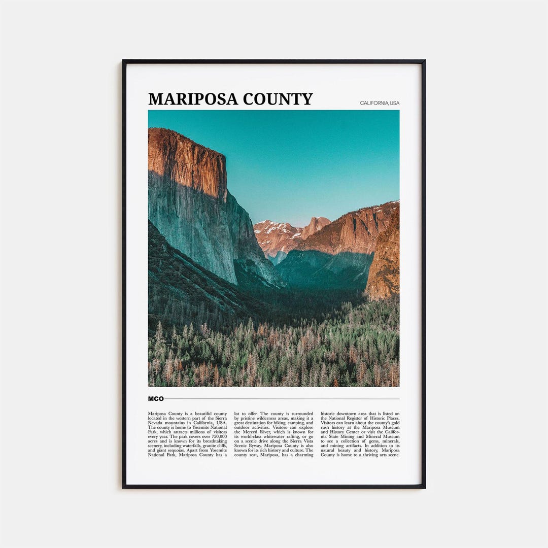 Mariposa County Travel Poster, Mariposa County Wall Art, Mariposa ...