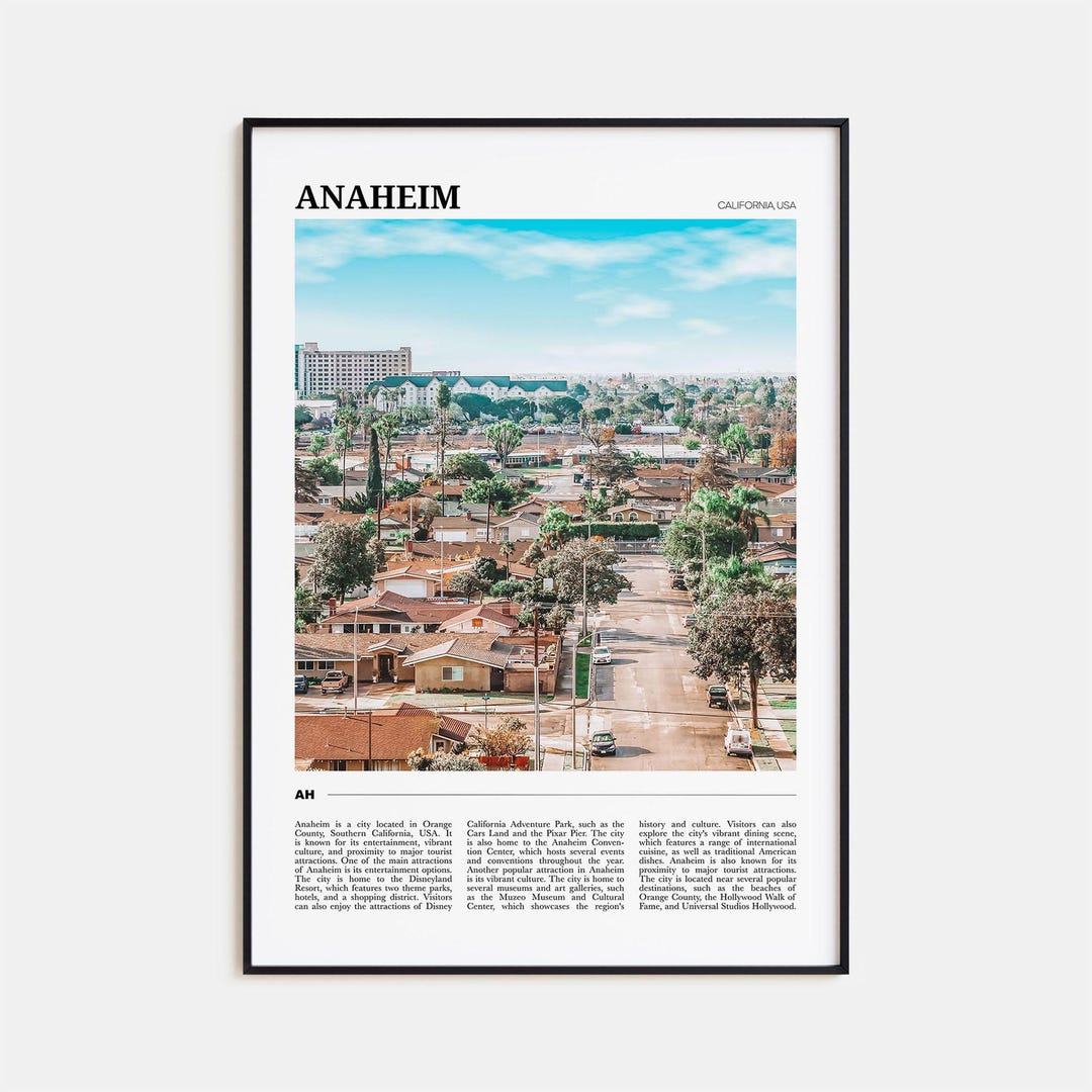 Anaheim Travel Poster, Anaheim Wall Art, Anaheim Poster Print, Anaheim ...
