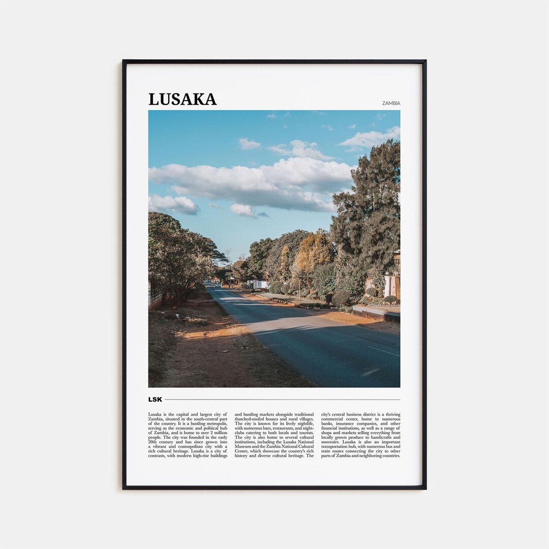 Lusaka Travel Poster, Lusaka Wall Art, Lusaka Poster Print, Lusaka ...