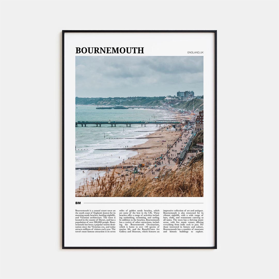 Bournemouth Reiseplakat, Bournemouth Wandkunst, Bournemouth Poster ...