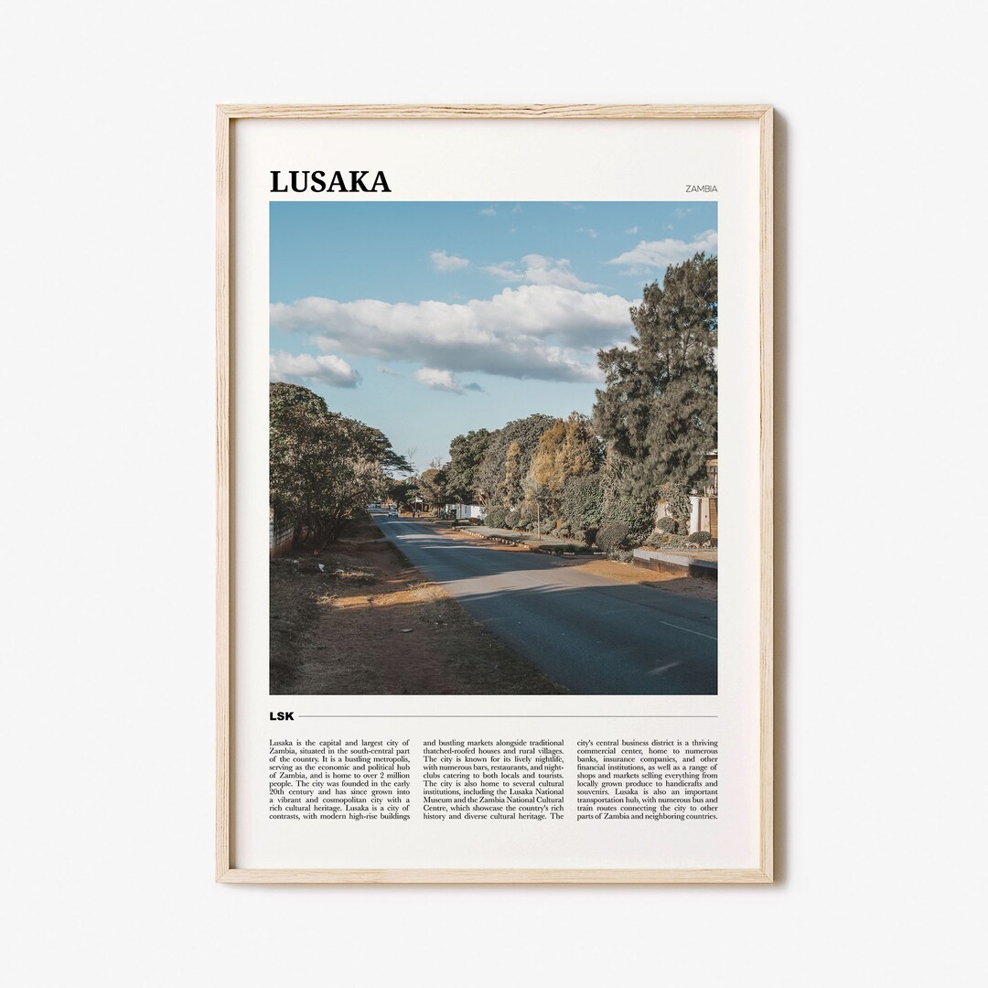Lusaka Travel Poster, Lusaka Wall Art, Lusaka Poster Print, Lusaka ...