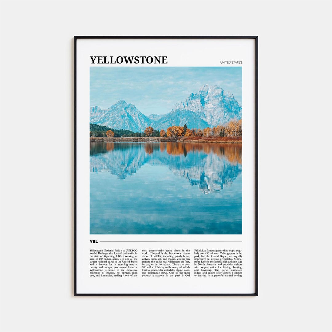 Yellowstone National Park Travel Poster No 2, Yellowstone National Park ...