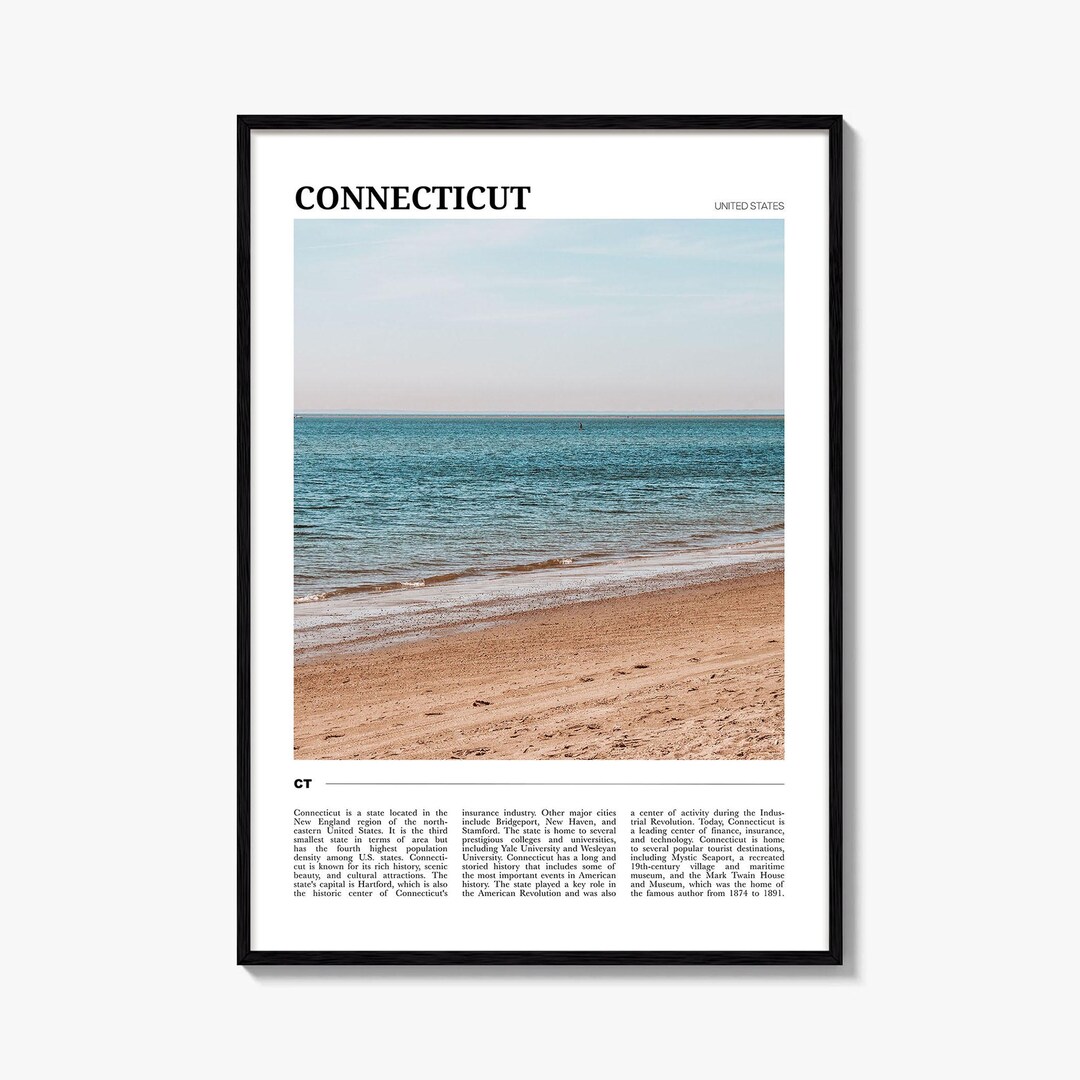 Connecticut Travel Poster No 2, Connecticut Wall Art, Connecticut ...