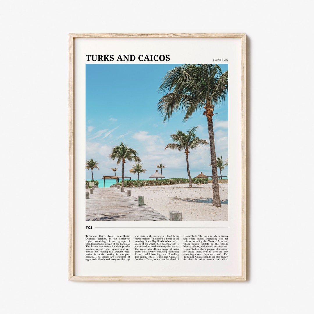 Turks and Caicos Islands Travel Poster, Turks and Caicos Islands Wall ...
