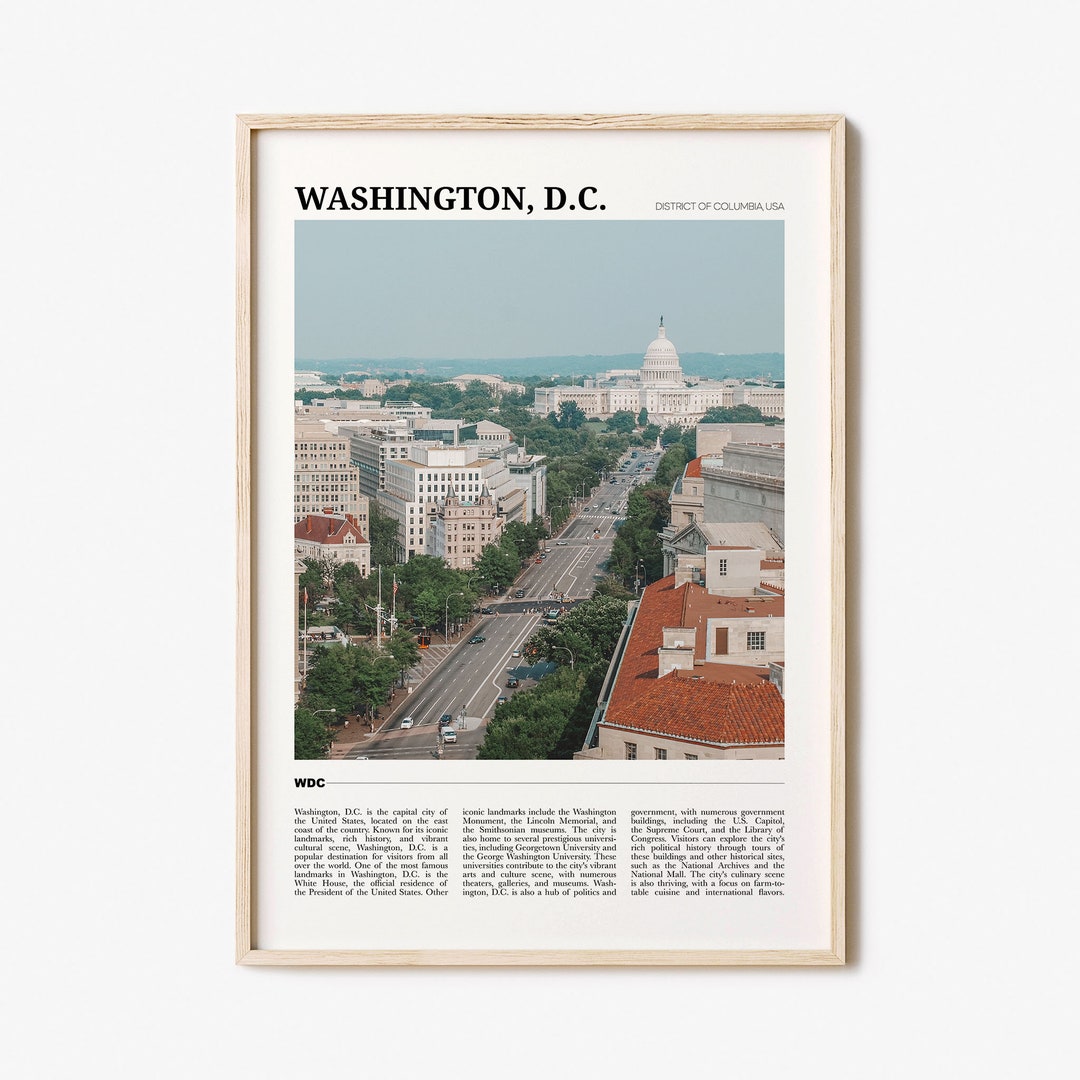 Washington DC Travel Poster No 2, Washington Dc Wall Art, Washington Dc ...