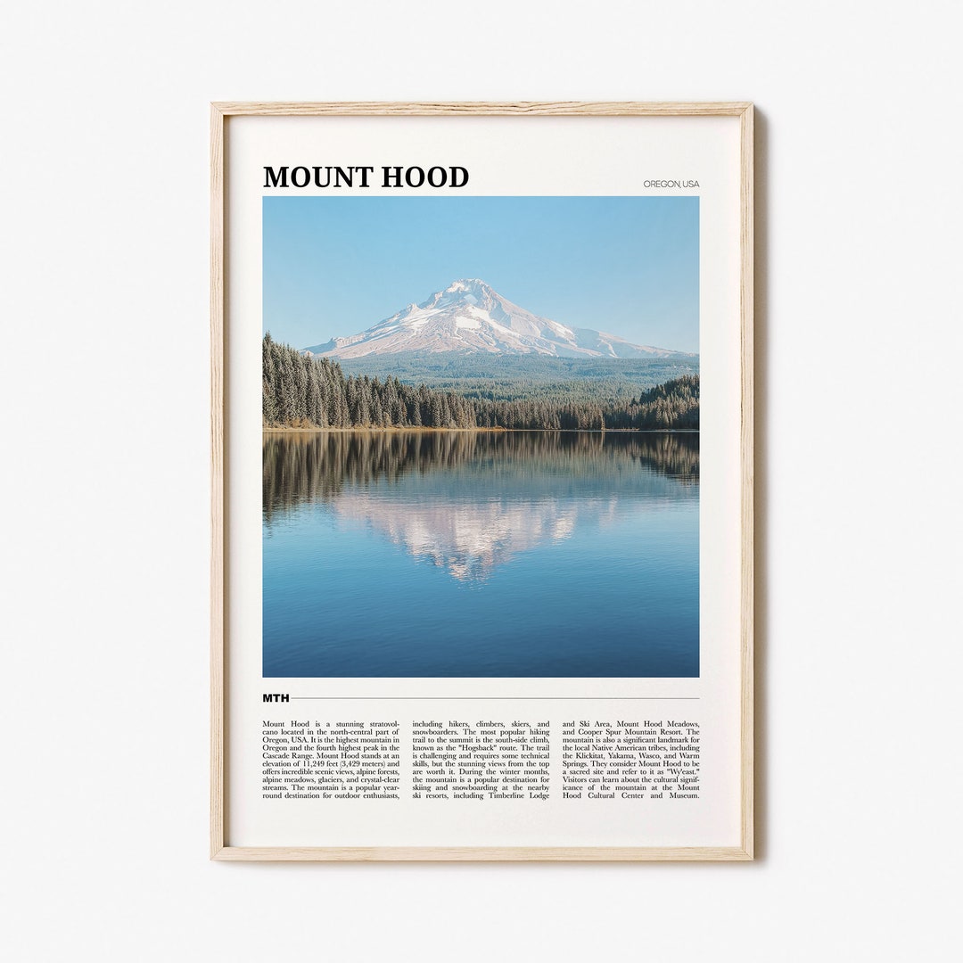 Mount Hood Travel Poster Mount Hood Wall Art Mount Hood - Etsy