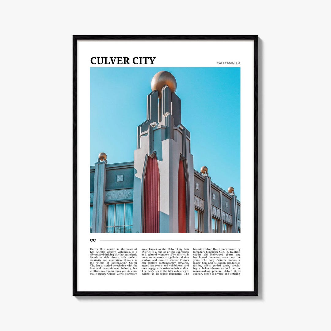 Culver City Travel Poster, Culver City Wall Art, Culver City Poster ...