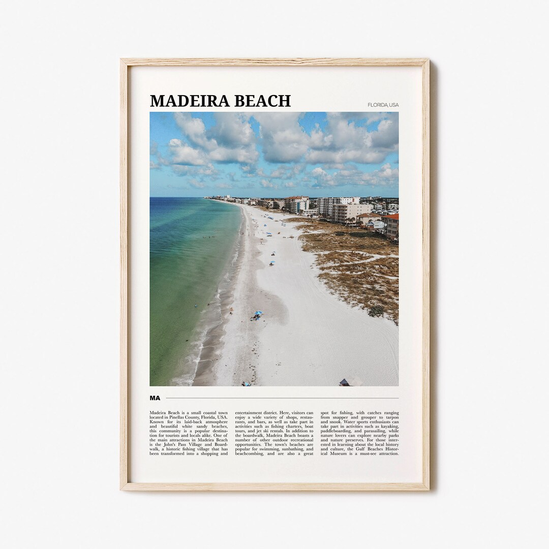 Madeira Beach Travel Poster Madeira Beach Wall Art Madeira - Etsy