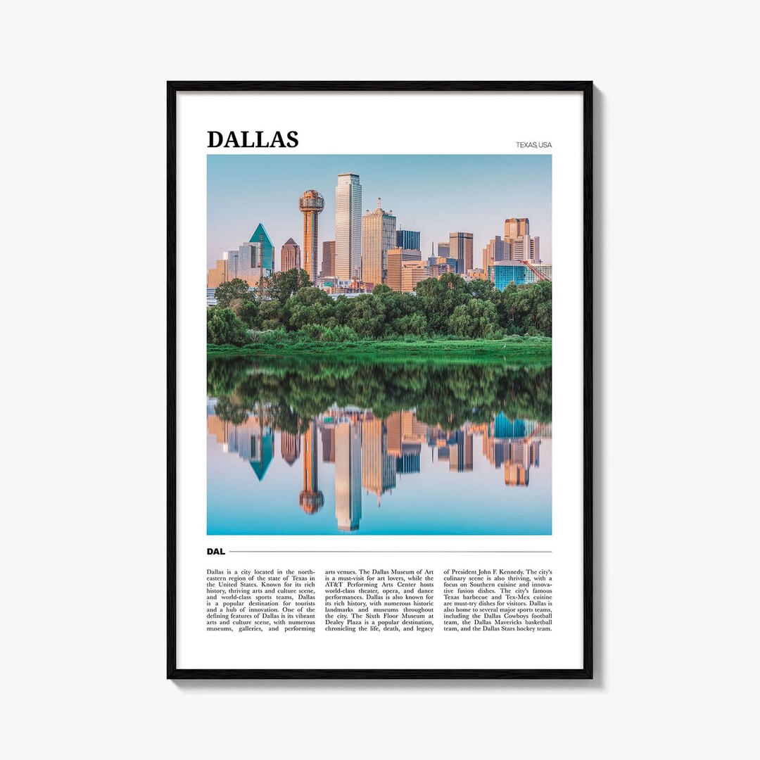 Dallas Travel Poster No 2, Dallas Wall Art, Dallas Poster Print, Dallas ...