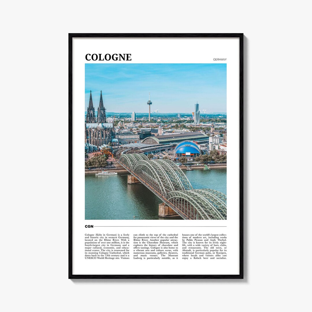 Cologne Travel Poster, Cologne Wall Art, Cologne Poster Print, Cologne ...