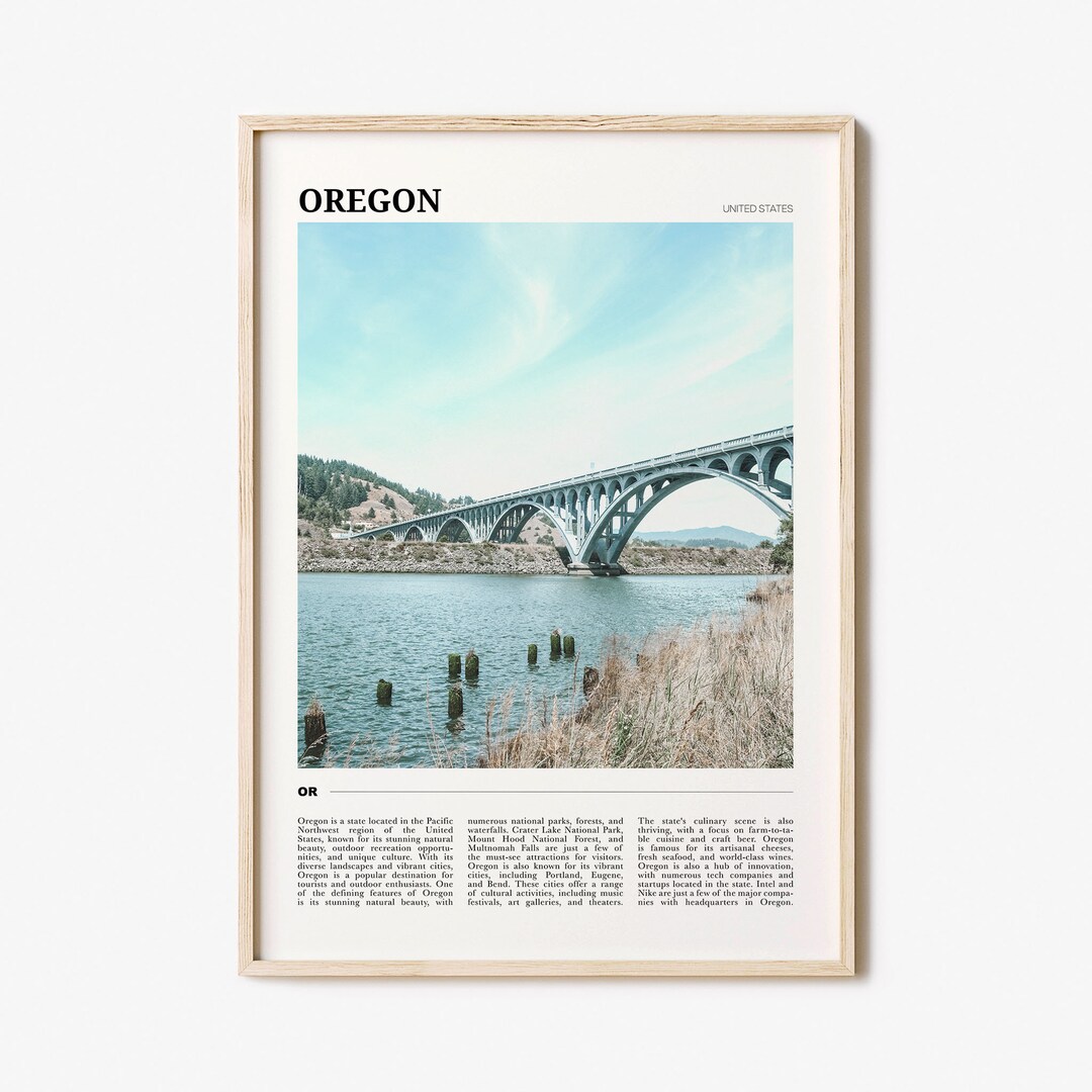 Oregon Travel Poster No 1, Oregon Wall Art, Oregon Poster Print, Oregon ...