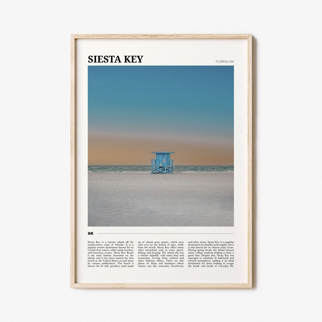 Siesta Key Travel Poster Siesta Key Wall Art Siesta Key - Etsy