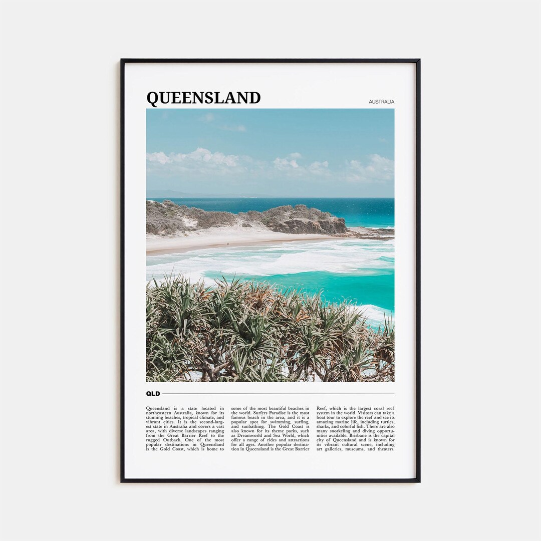 Queensland Travel Poster, Queensland Wall Art, Queensland Poster Print ...