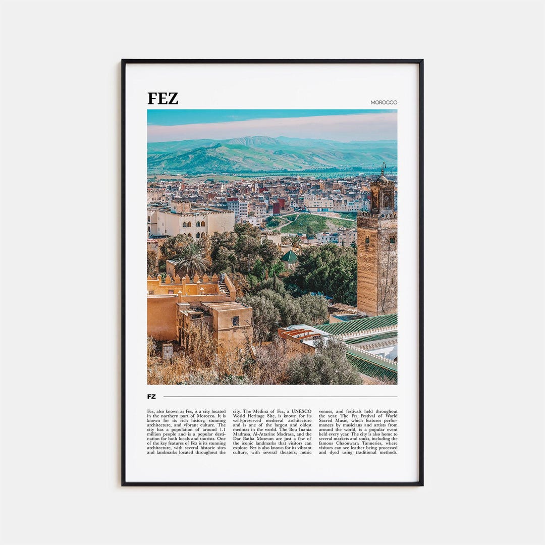 Fez Travel Poster, Fez Wall Art, Fez Poster Print, Fez Photo, Fez Decor ...