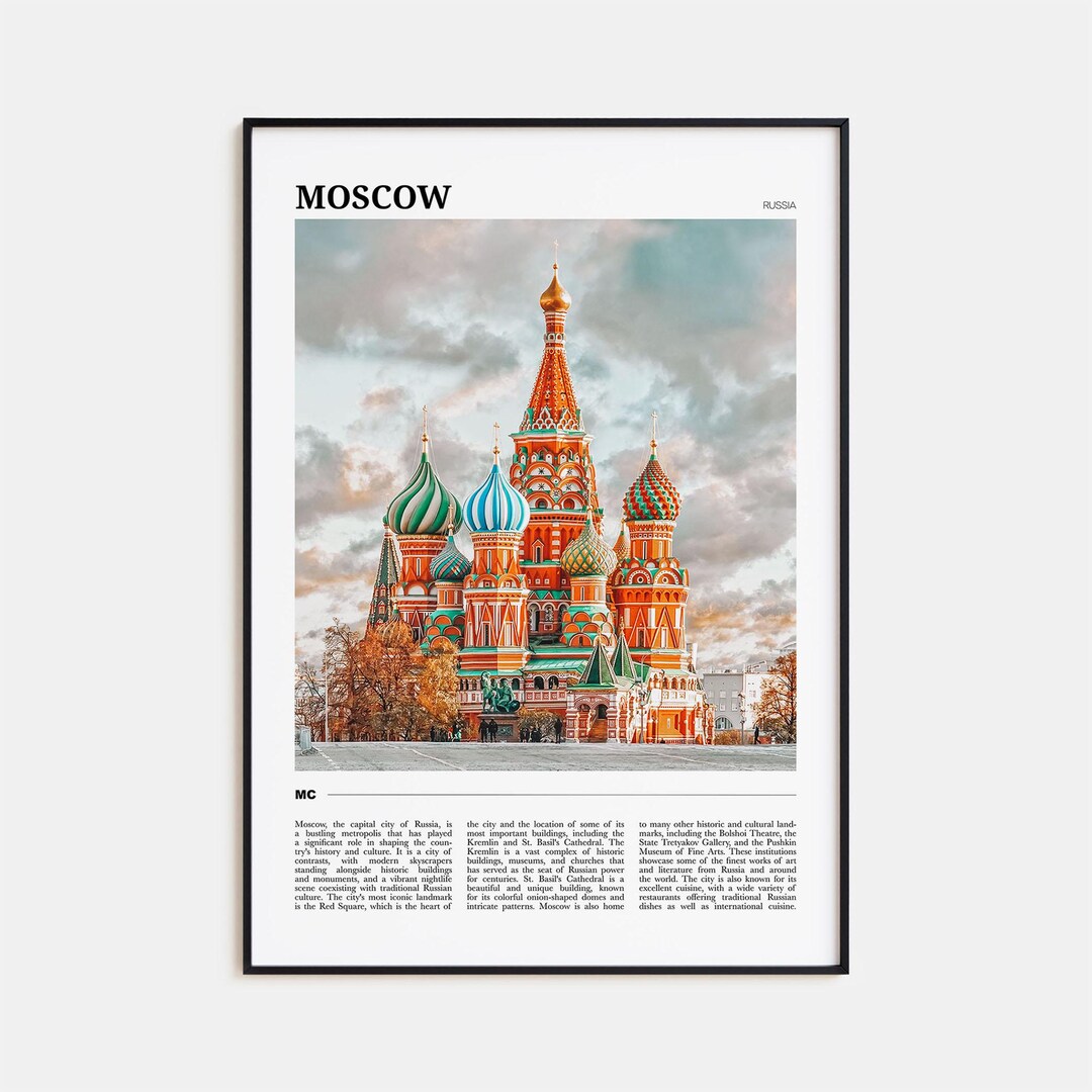 Moscow Travel Poster Russia No 1, Moscow Wall Art, Moscow Poster Print ...