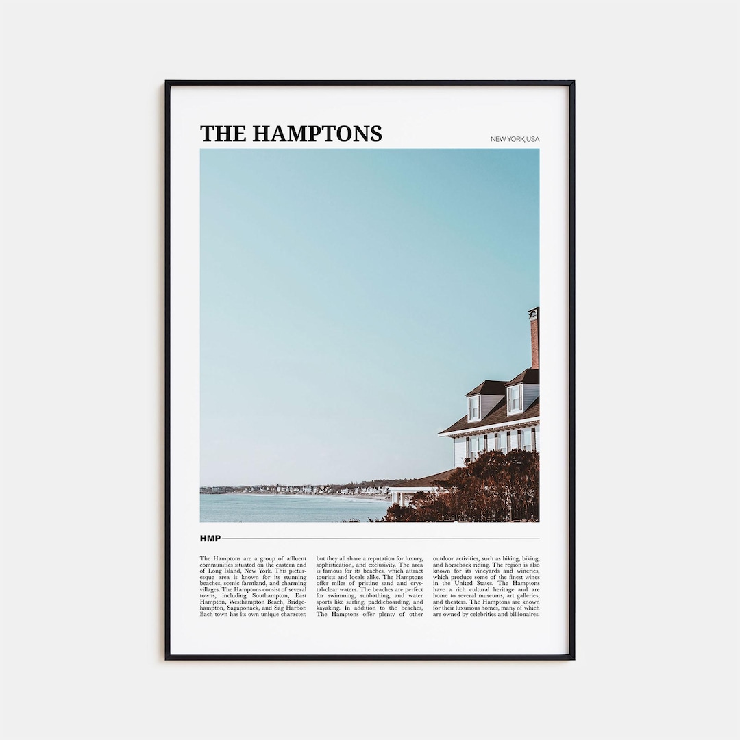 The Hamptons Travel Poster, the Hamptons Wall Art, the Hamptons Poster ...