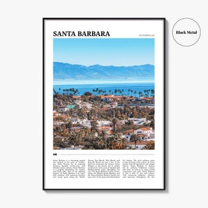 Santa Barbara Travel Poster No 1, Santa Barbara Wall Art, Santa Barbara ...