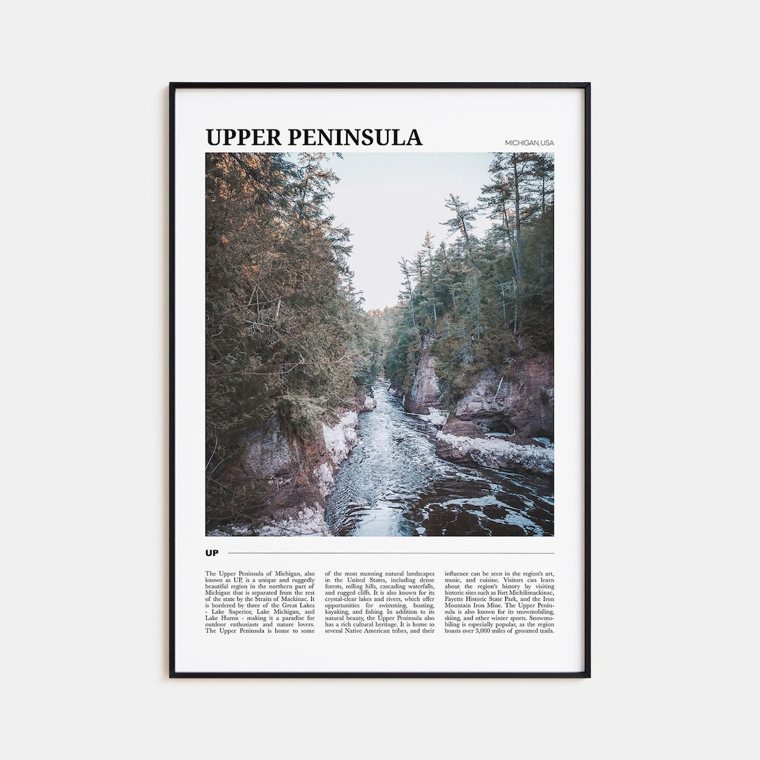 Upper Peninsula Travel Poster, Upper Peninsula Wall Art, Upper ...