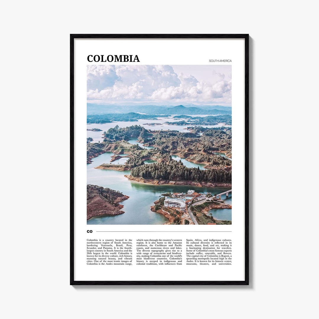 Colombia Travel Poster No 2, Colombia Wall Art, Colombia Poster Print ...