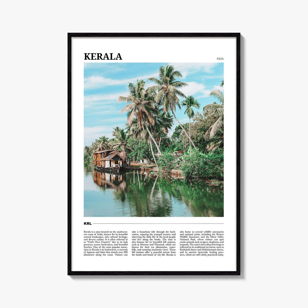 Kerala Travel Poster: Vibrant India Wall Art Print - Etsy