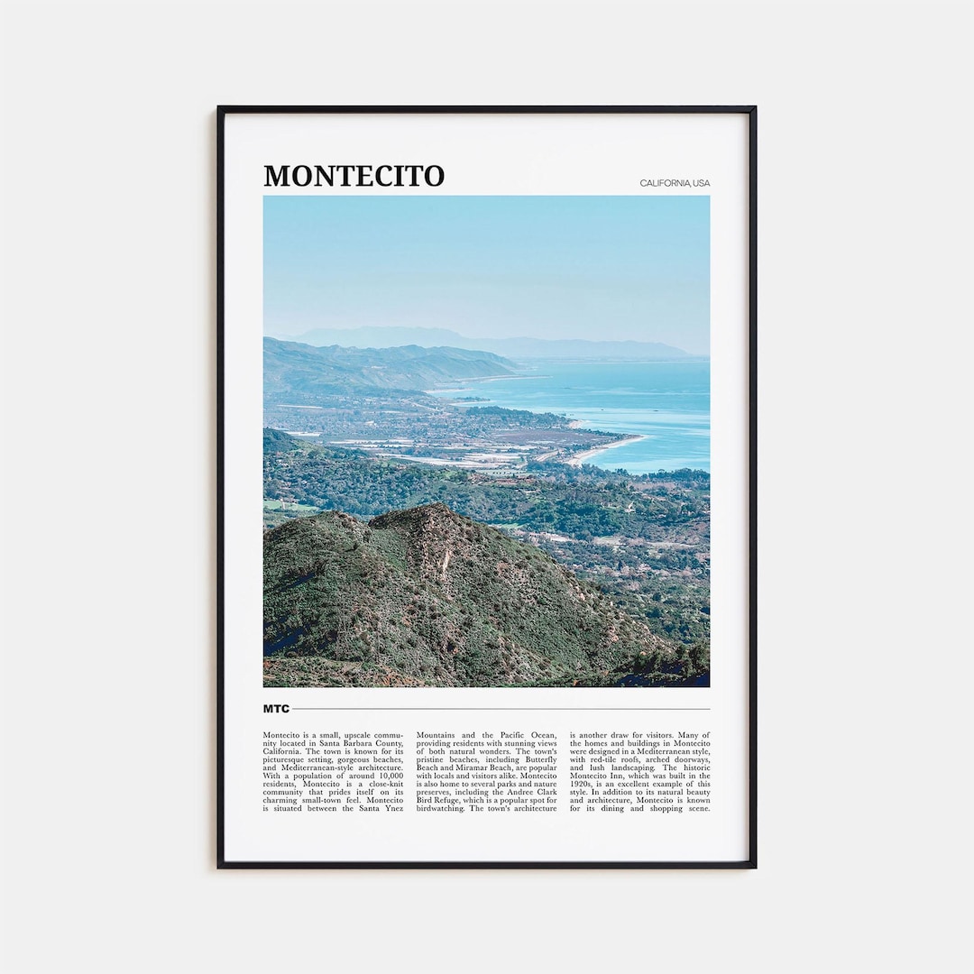 Montecito Travel Poster, Montecito Wall Art, Montecito Poster Print ...