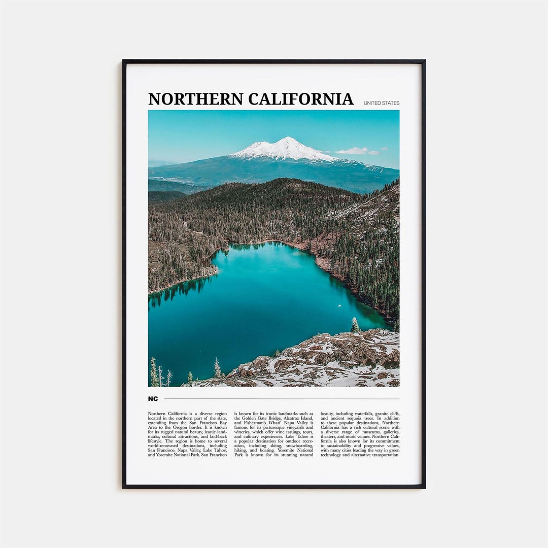 Northern California Travel Poster, Northern California Wall Art ...