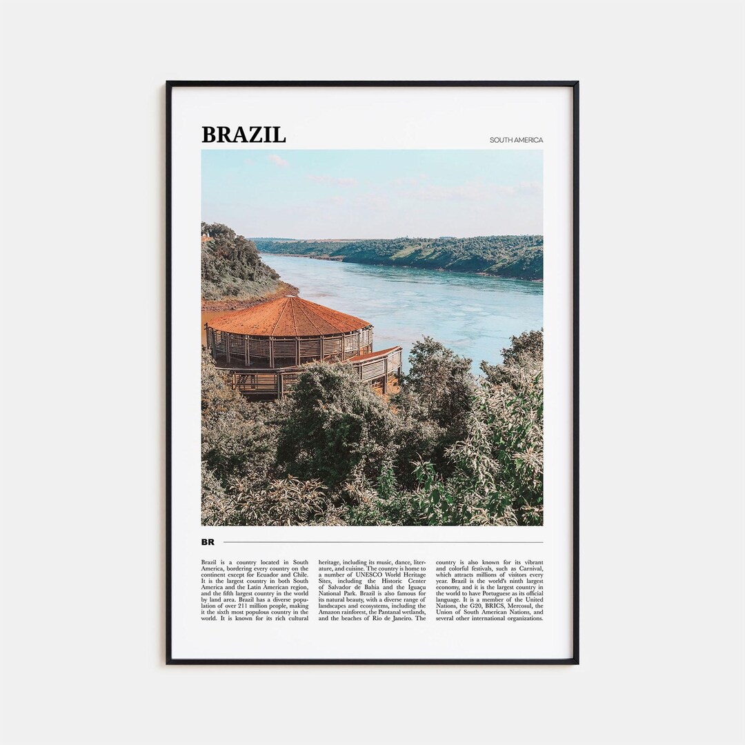 Brazil Travel Poster No 2, Brazil Wall Art, Brazil Poster Print, Brazil ...