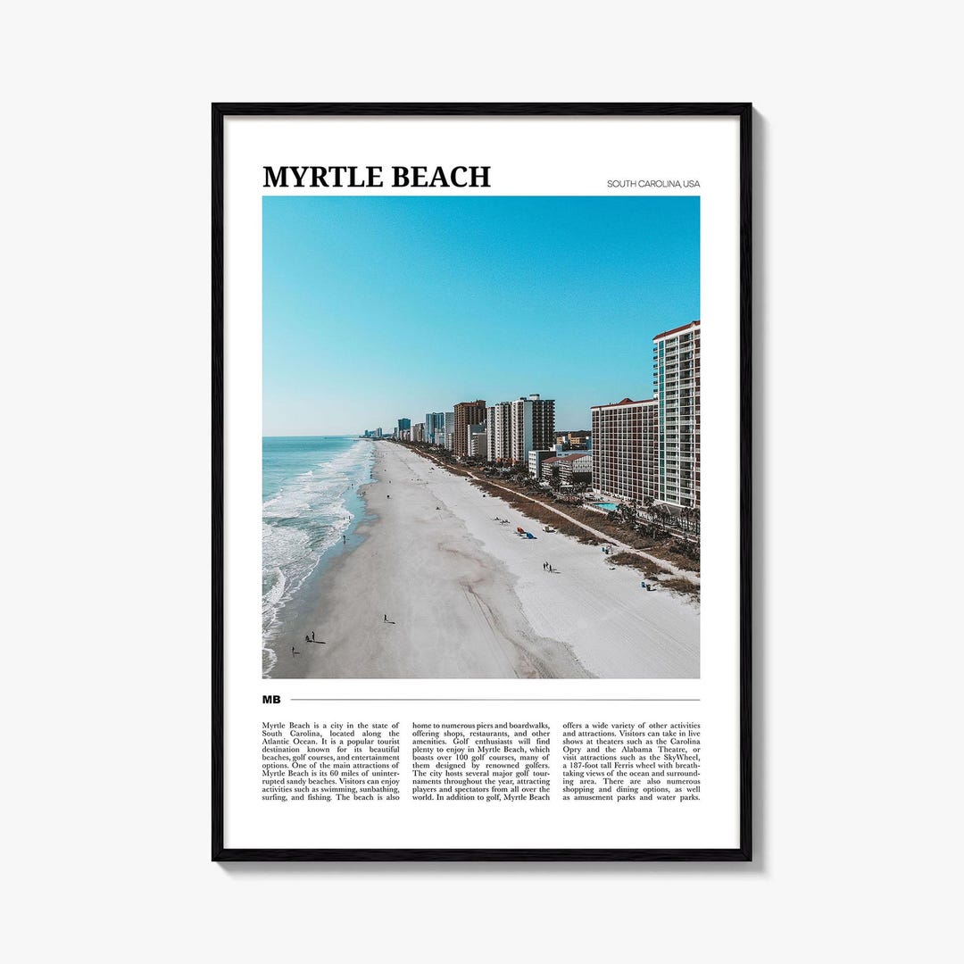 Myrtle Beach Travel Poster, Myrtle Beach Wall Art, Myrtle Beach Poster ...