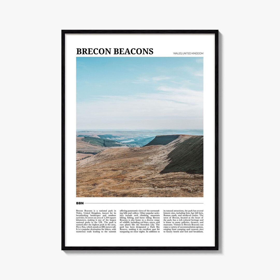 Brecon Beacons Travel Poster: Wales Wall Art Print - Etsy
