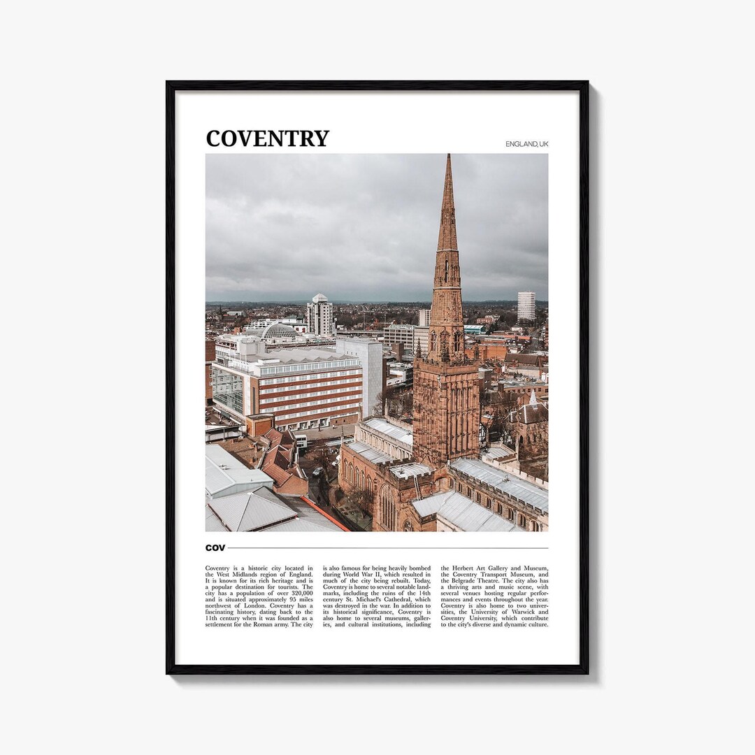 Coventry Travel Poster, Coventry Wall Art, Coventry Poster Print ...